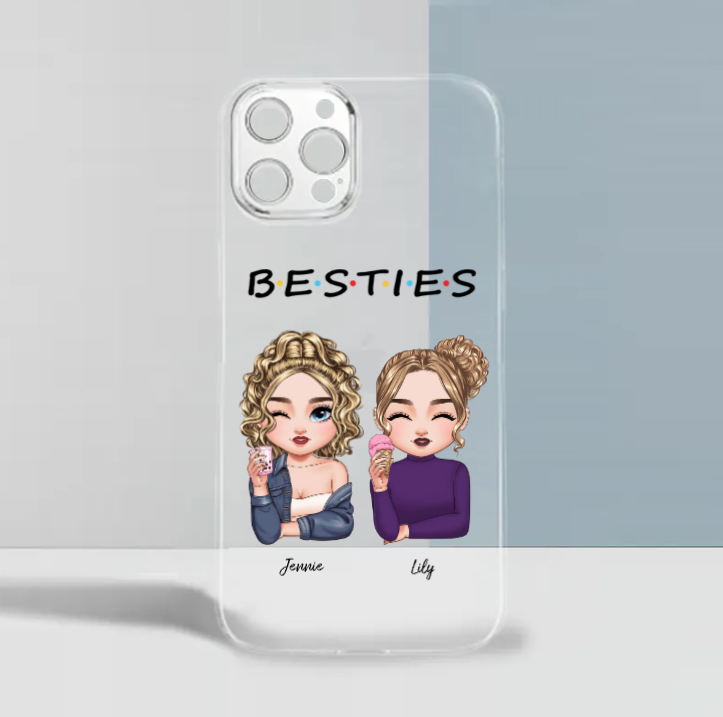 Besties Forever Customized Sister Clear Phone Case,Gift For Sister,PC-